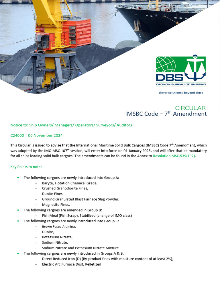 C24060 IMSBC Code 7th Amendment | PDF | Technology & Engineering