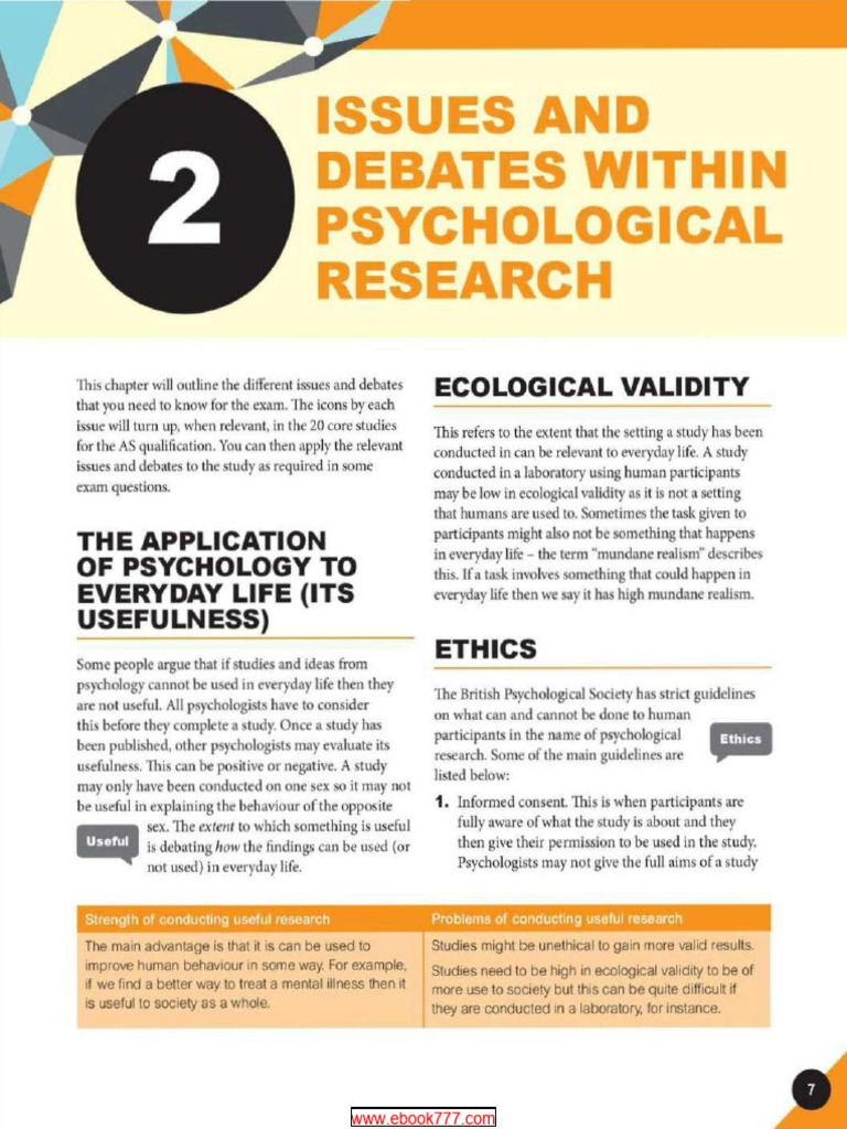Issues and Debates Within Psychological Research | PDF | Psychology ...