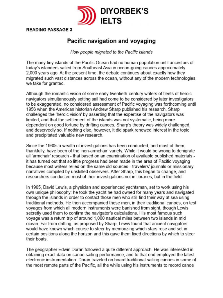 Day 16 Passage 3 | PDF | Pacific Ocean | Navigation