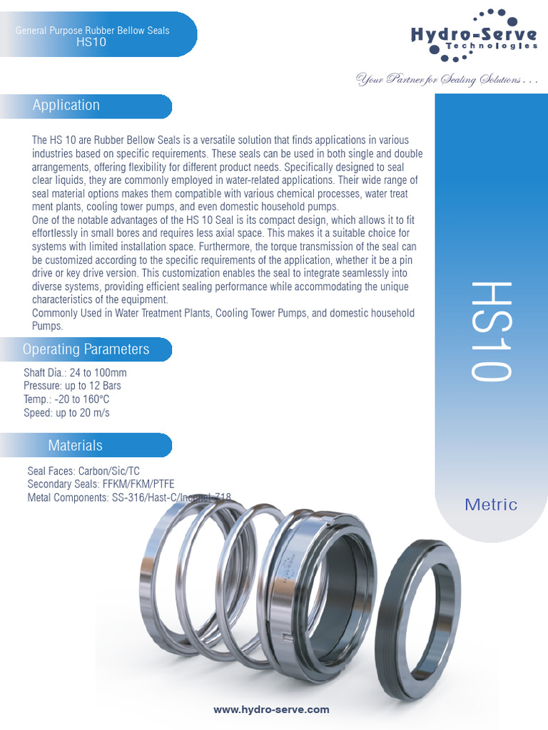 General Purpose Rubber Bellow Seal | PDF | Pump | Mechanical Engineering