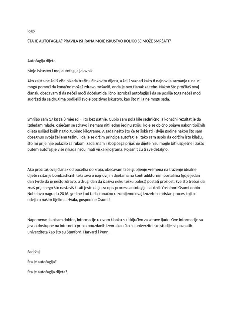 Autofagija | PDF