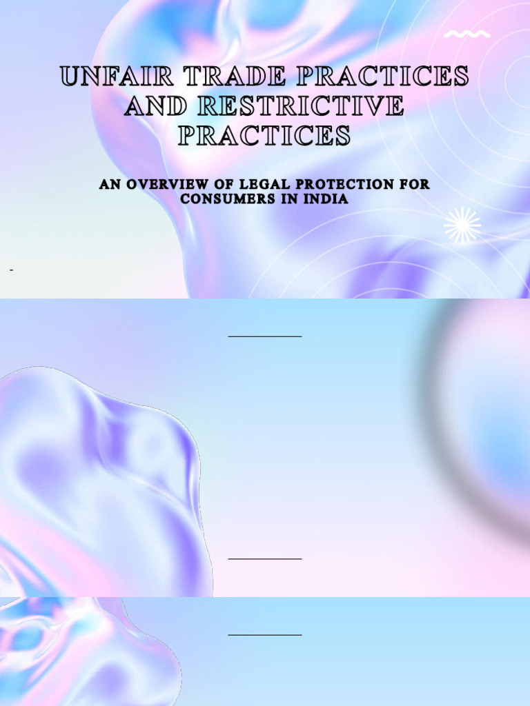 Unfair Trade Practices and Restrictive Trade Practices Final PDF | PDF ...