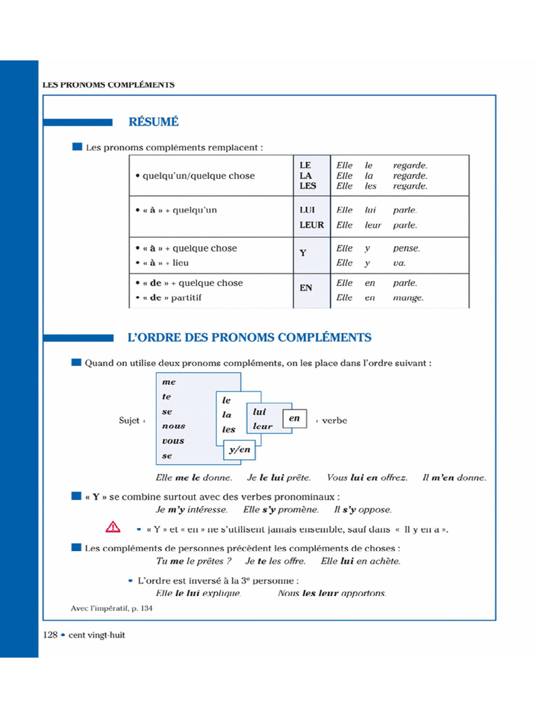 01 Pronoms Compléments | PDF
