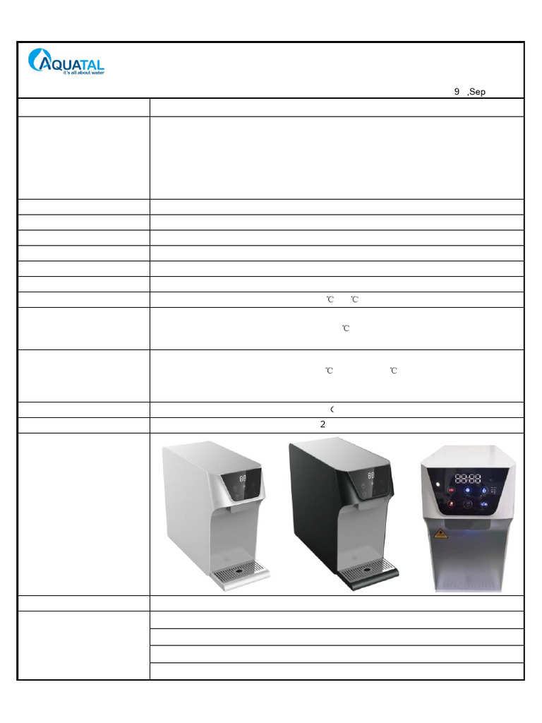 Compact Water Dispenser Specs | PDF | Home Appliance | Electricity