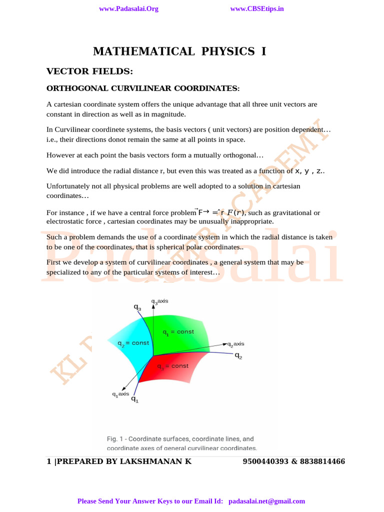 133 - PGTRB Physics - Study Materials | PDF | Coordinate System | Divergence