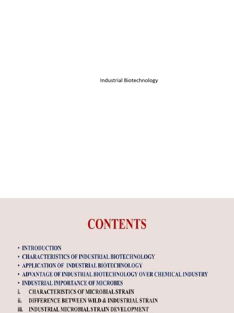 Overview of Industrial Biotechnology | PDF