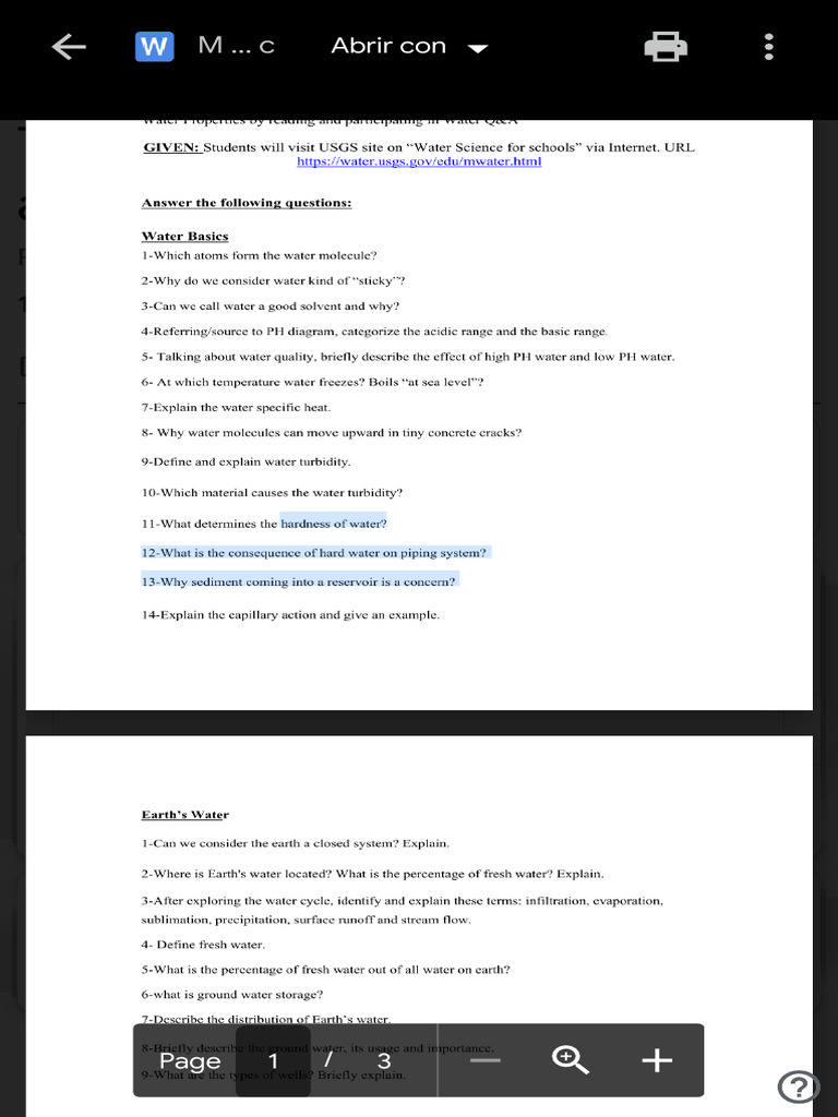 Understanding Water: Key Concepts and Q&A | PDF | Water | Chemistry