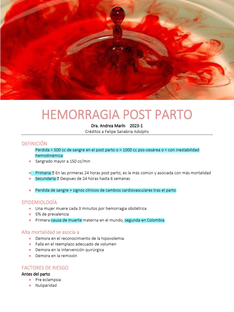 Hemorragia Postparto: Guía Clínica | PDF | Parto | Placenta