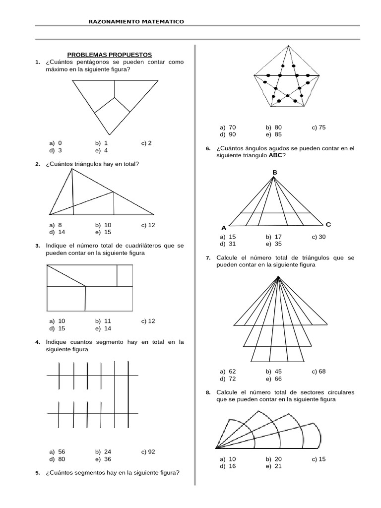 Sem5 Conteo de Figuras Con Claves | PDF | Triángulo | Geometría del ...