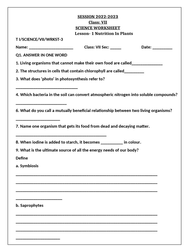 Class 7 L-1 W.s-3 | PDF