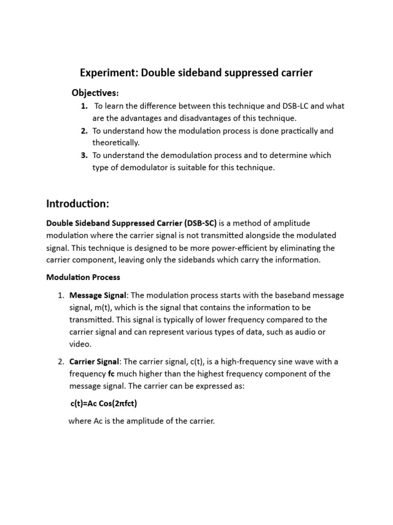 DSB-SC report-2_merged | PDF | Frequency Modulation | Modulation