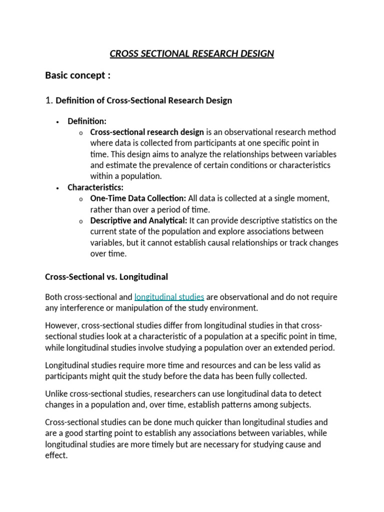 Cross Sectional Research Design | PDF | Sampling (Statistics) | Statistics