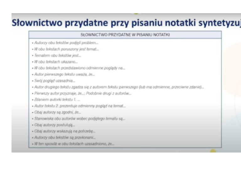 Notatka Syntetyzująca Słownictwo | PDF