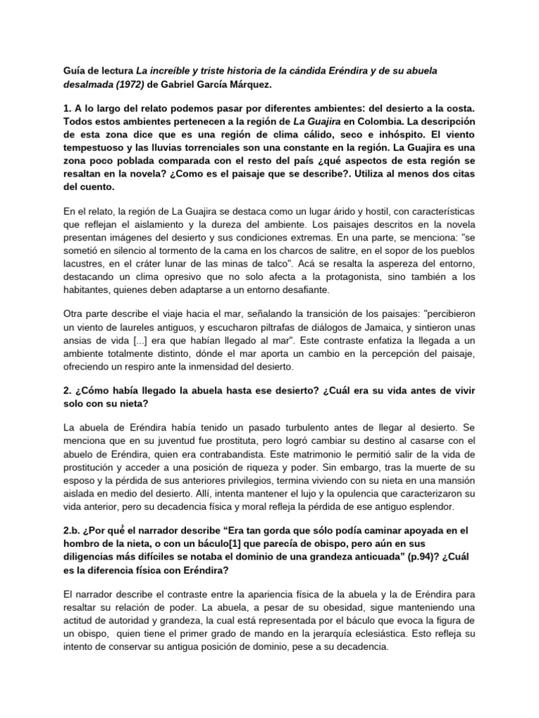 La Increíble y Triste Historia de La Cándida Eréndira y de Su Abuela ...