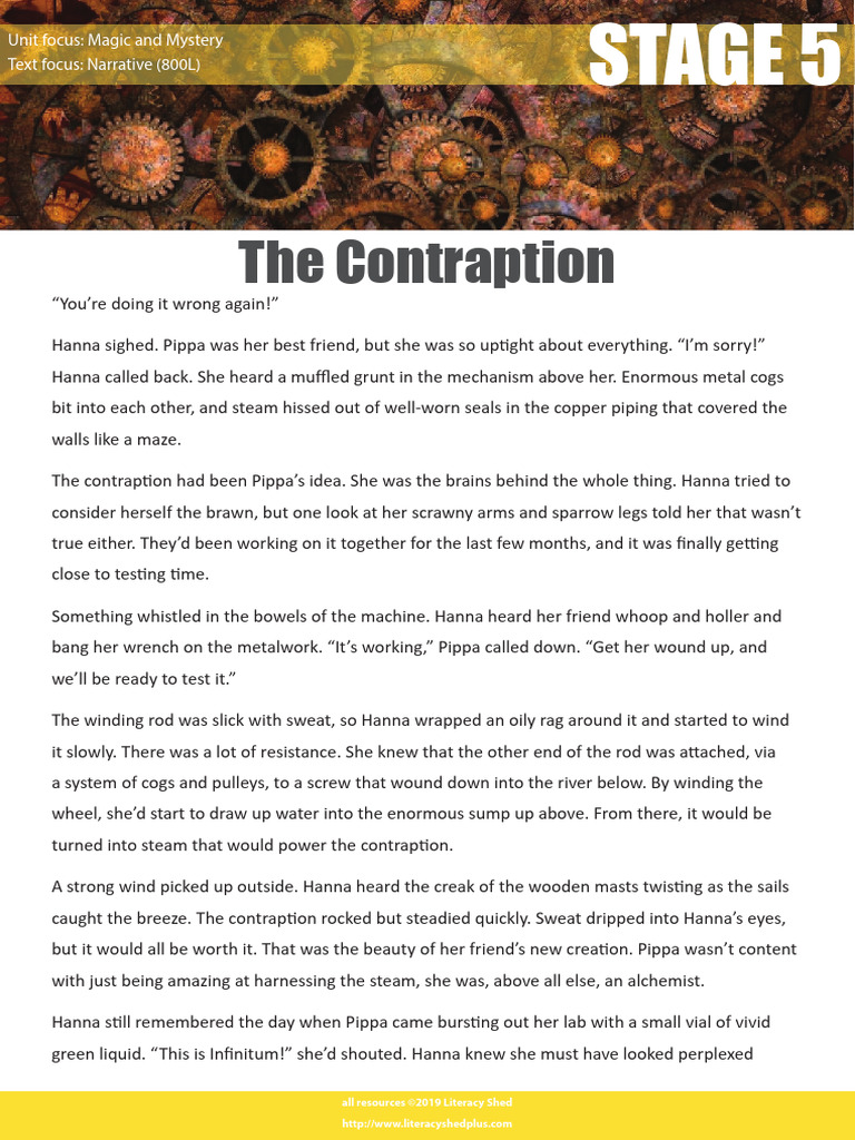 The Contraption Stage 5 Comprehension | PDF | Mystery, Thriller & Crime ...