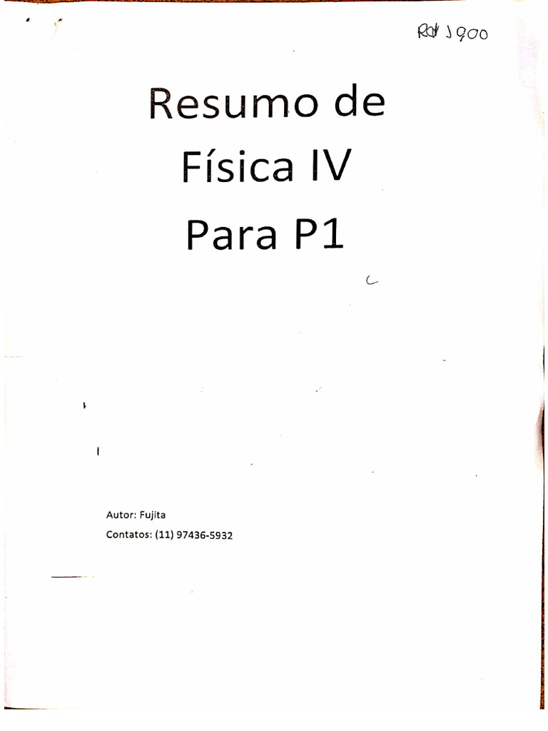 Resumo P1 Fisica 4 Fujita | PDF