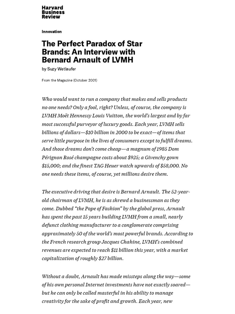Bernard Arnault on Star Brands | PDF | Brand
