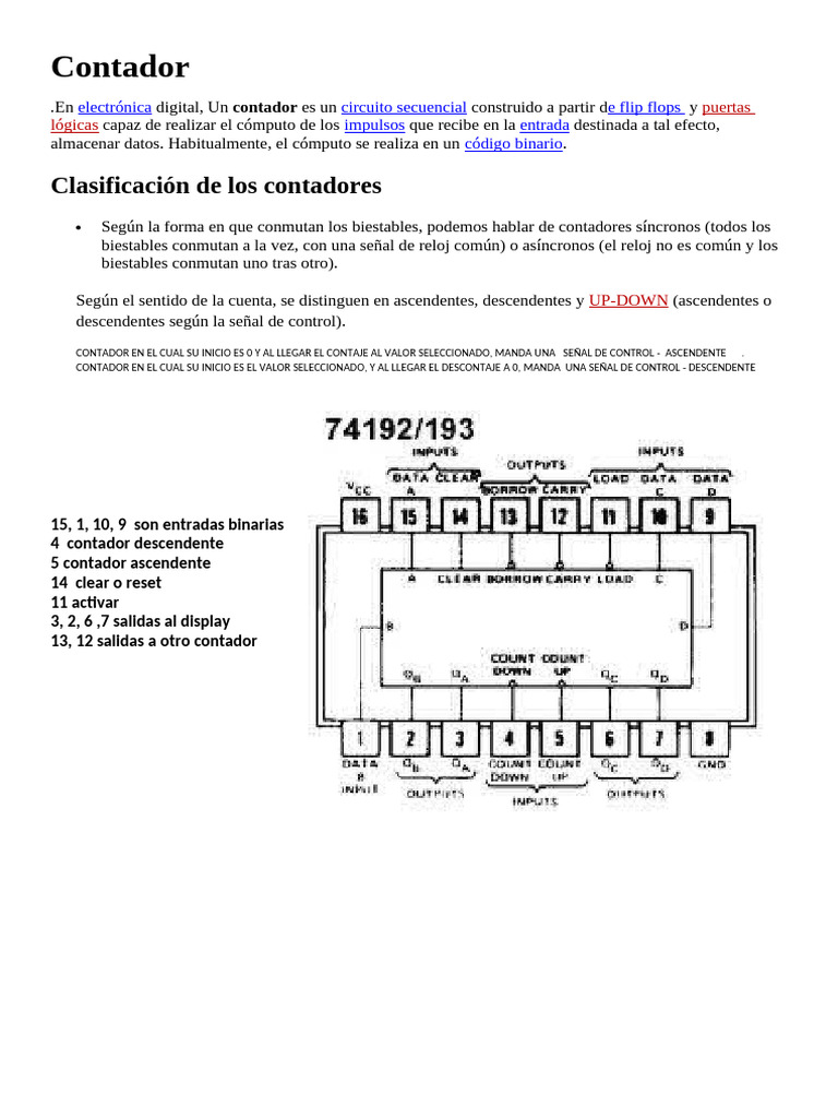 Contadores Digitales: Tipos y Funciones | PDF | Informática