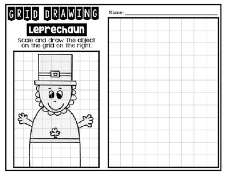 Leprachaun Grid Drawing Praactice | PDF