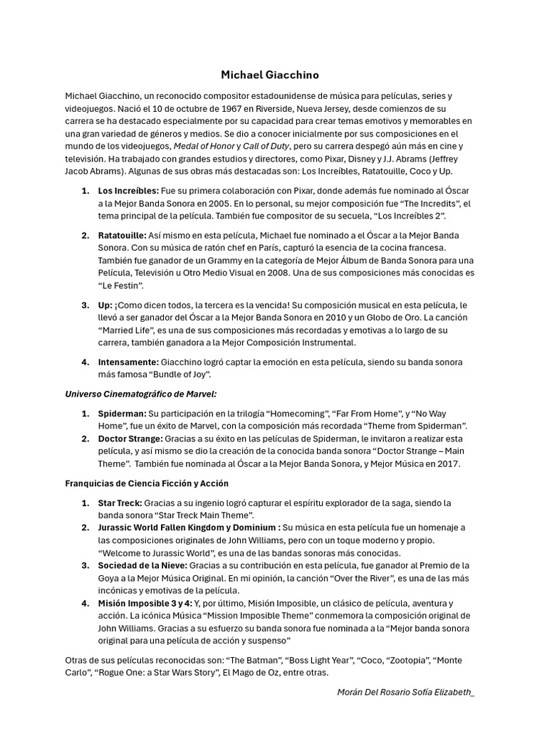 Michael Giacchino | PDF | Libros para adolescentes