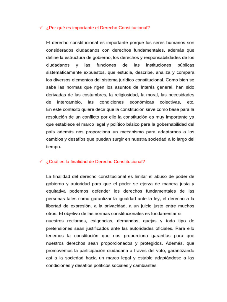 Por Qué Es Importante El Derecho Constitucional | PDF | Constitución ...