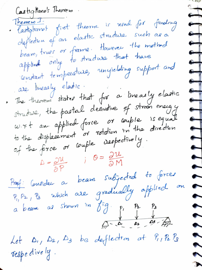 Castigliano's Theorems | PDF