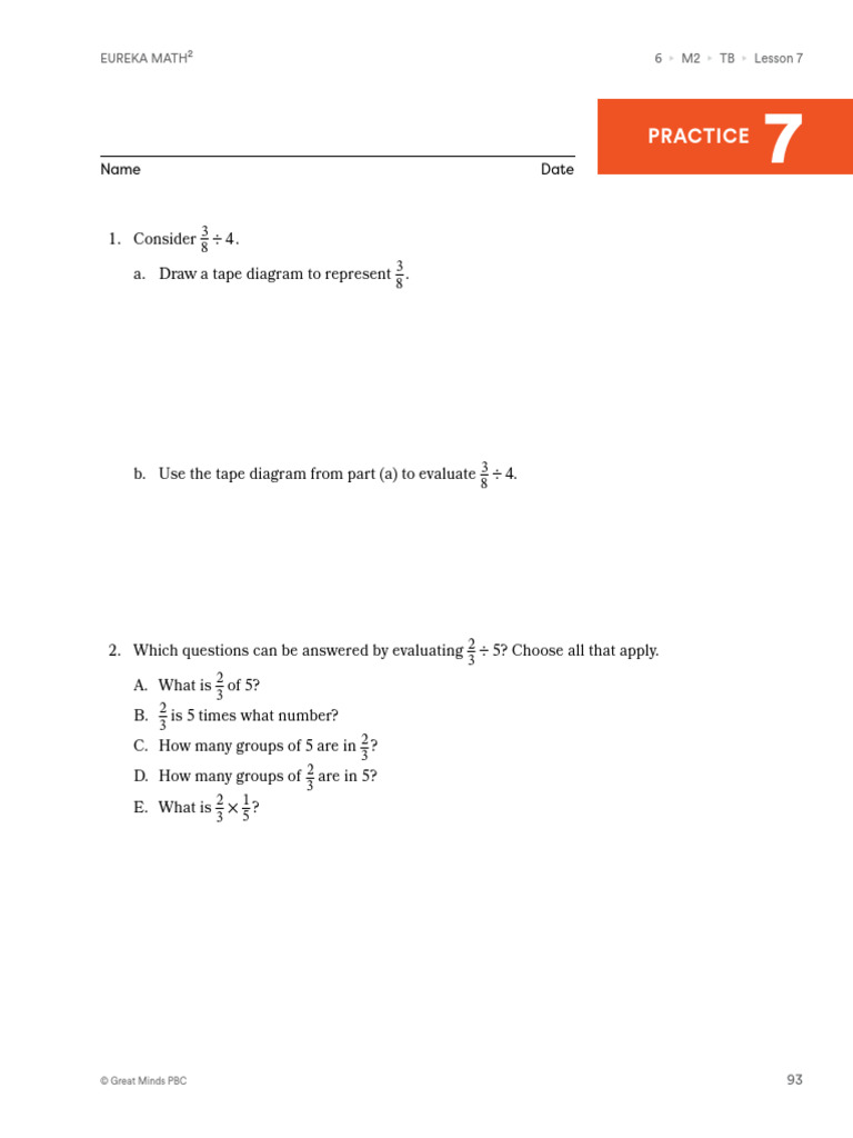 Grade 6 Math: Division of Fractions Practice | PDF | Arithmetic ...