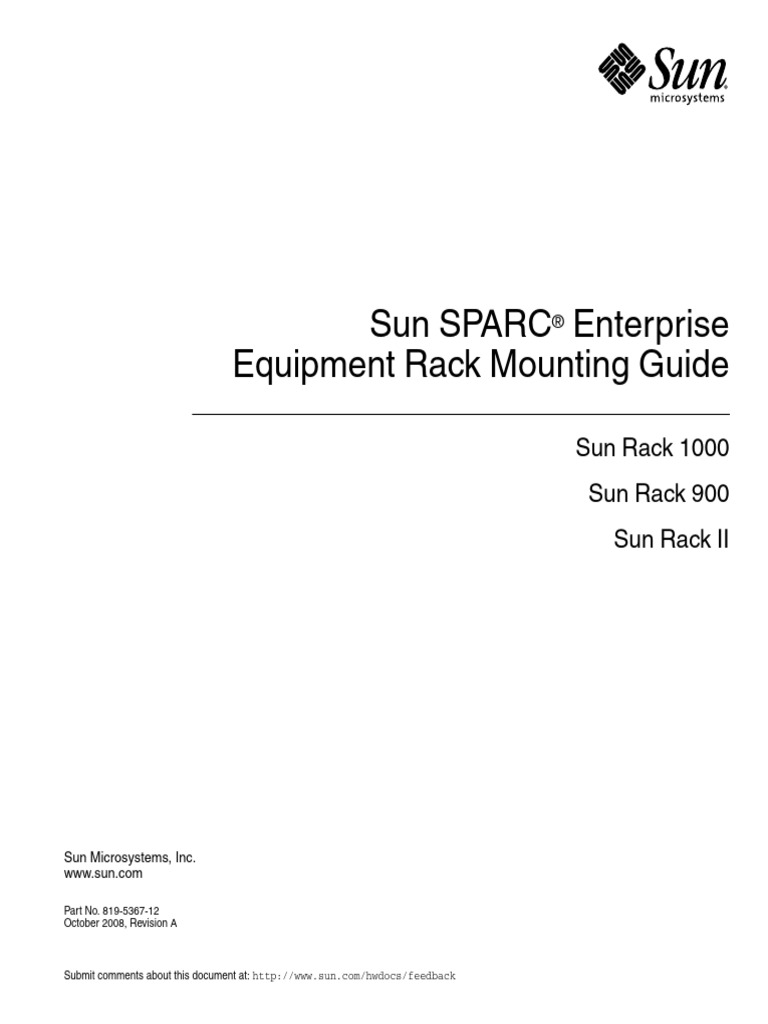 Sun SPARC Enterprise Equipment Rack Mounting Guide (819-5367-12) | PDF ...