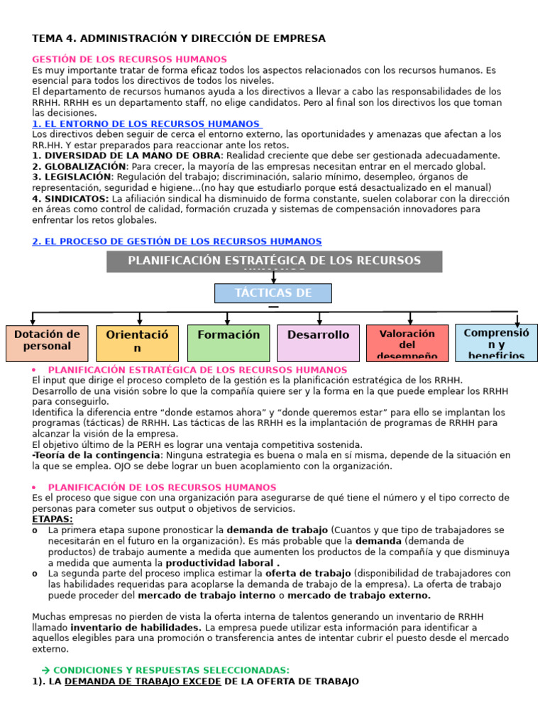 Tema 4 Ade | PDF | Gestión de recursos humanos | Reclutamiento