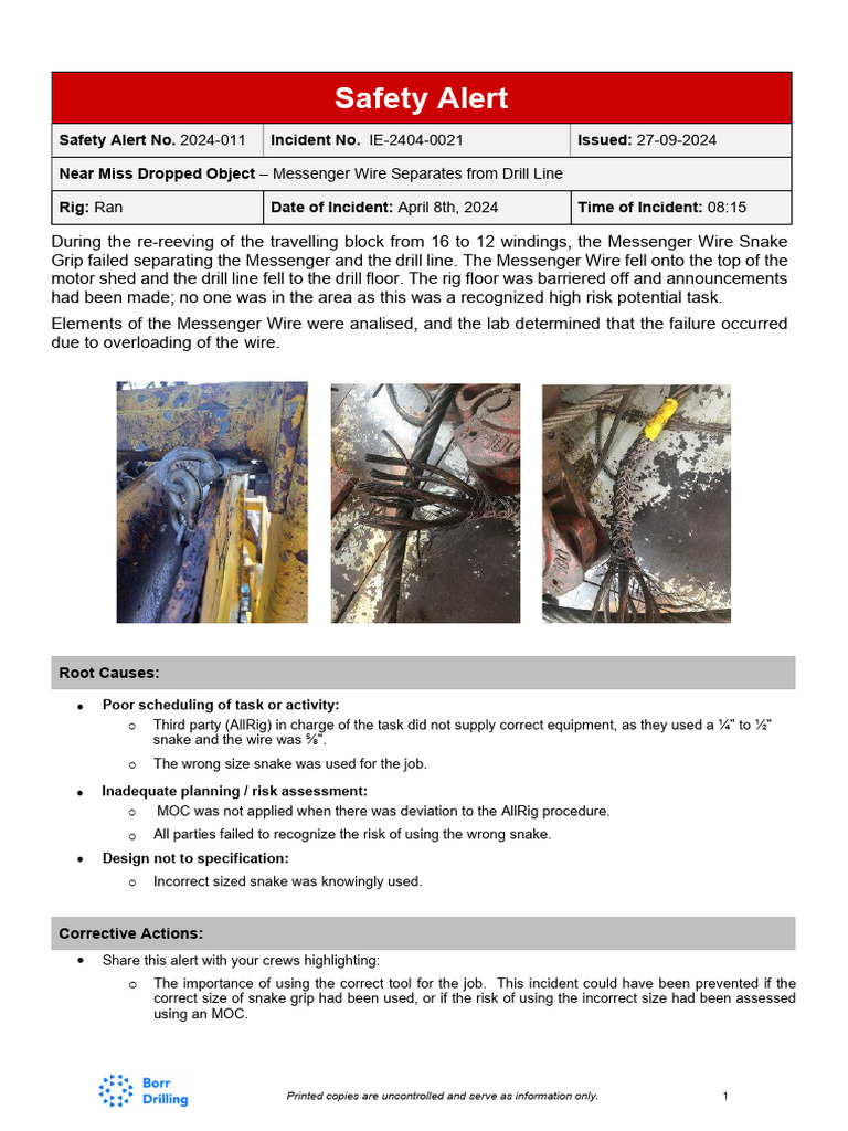 Messenger Wire Failure Safety Alert | PDF | Science & Mathematics ...