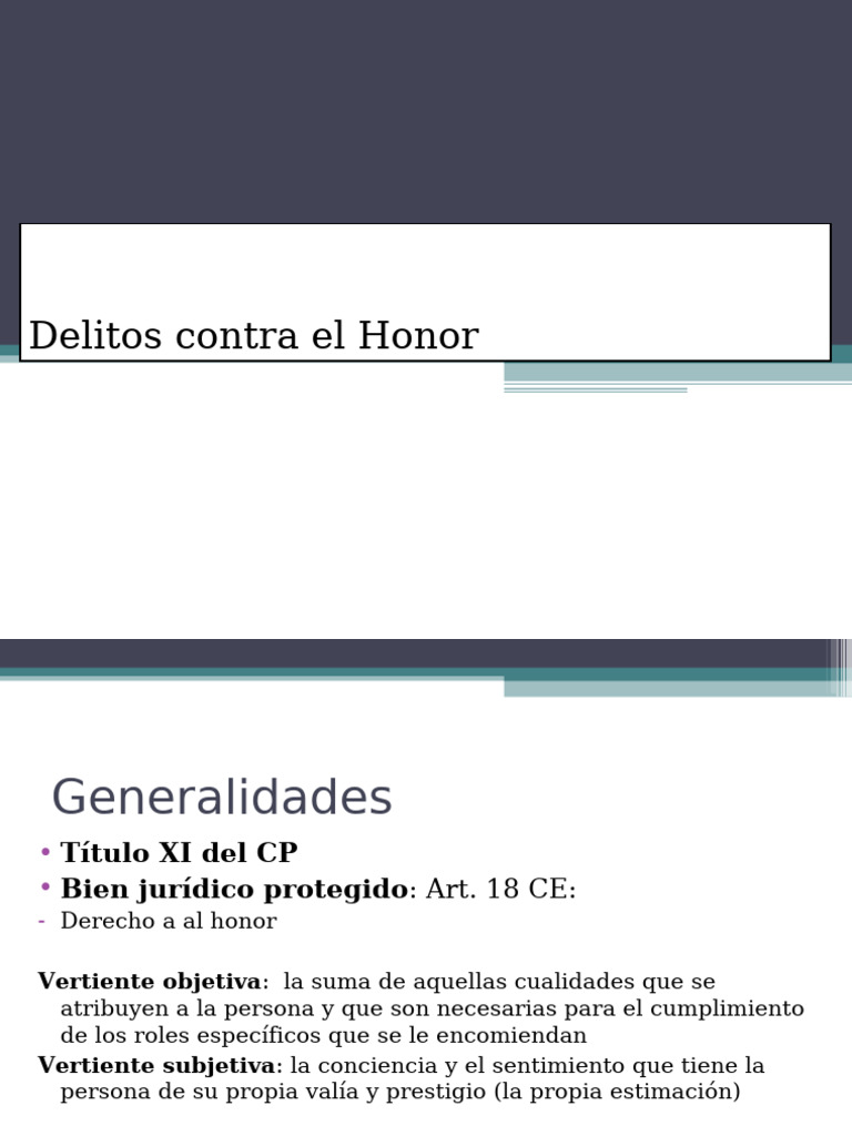 Delitos Contra El Honor | PDF | Difamación | Justicia