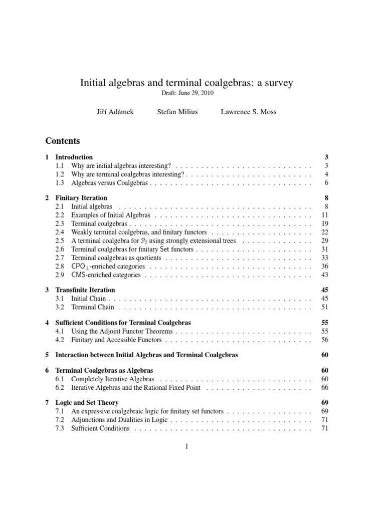 Algebra & Coalgebra Concepts | PDF | Mathematical Logic | Logic