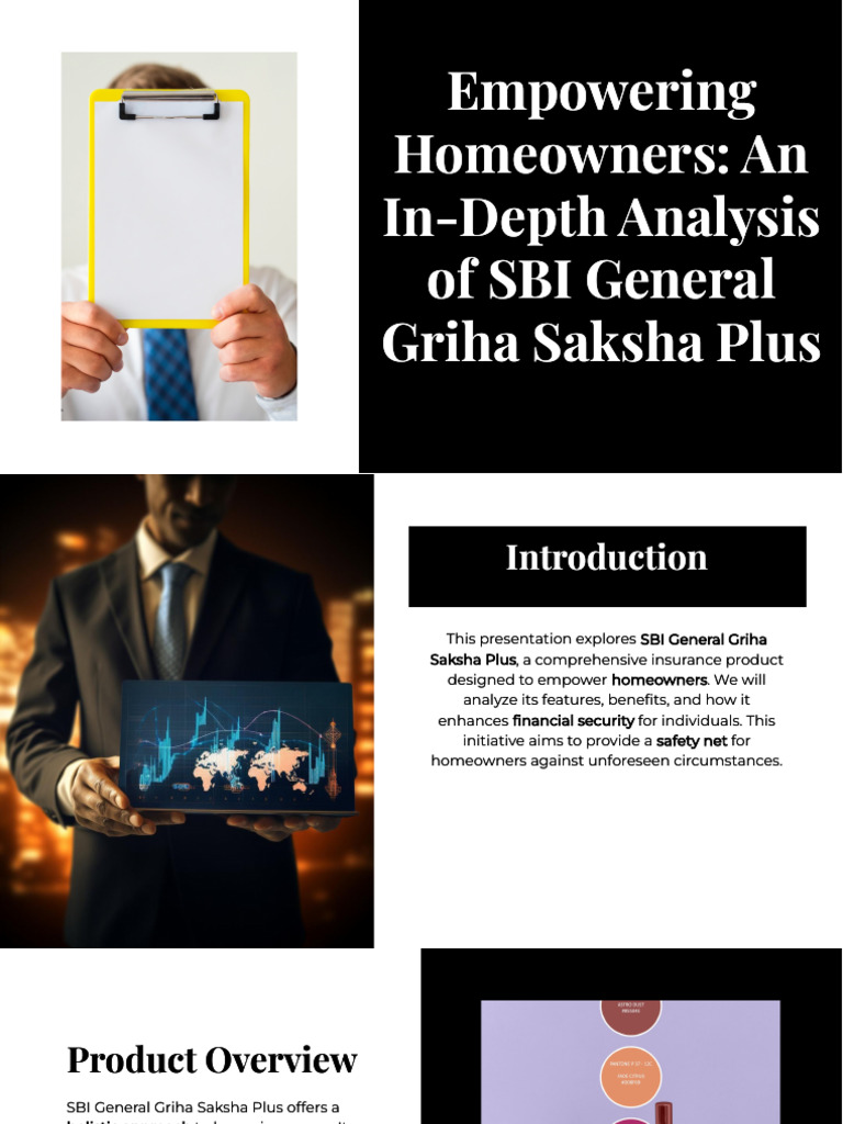 Slidesgo Empowering Homeowners An in Depth Analysis of Sbi General Griha Saksha Plus ...