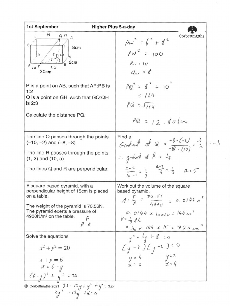 Higher Plus Answer Sept | PDF | Teaching Methods & Materials