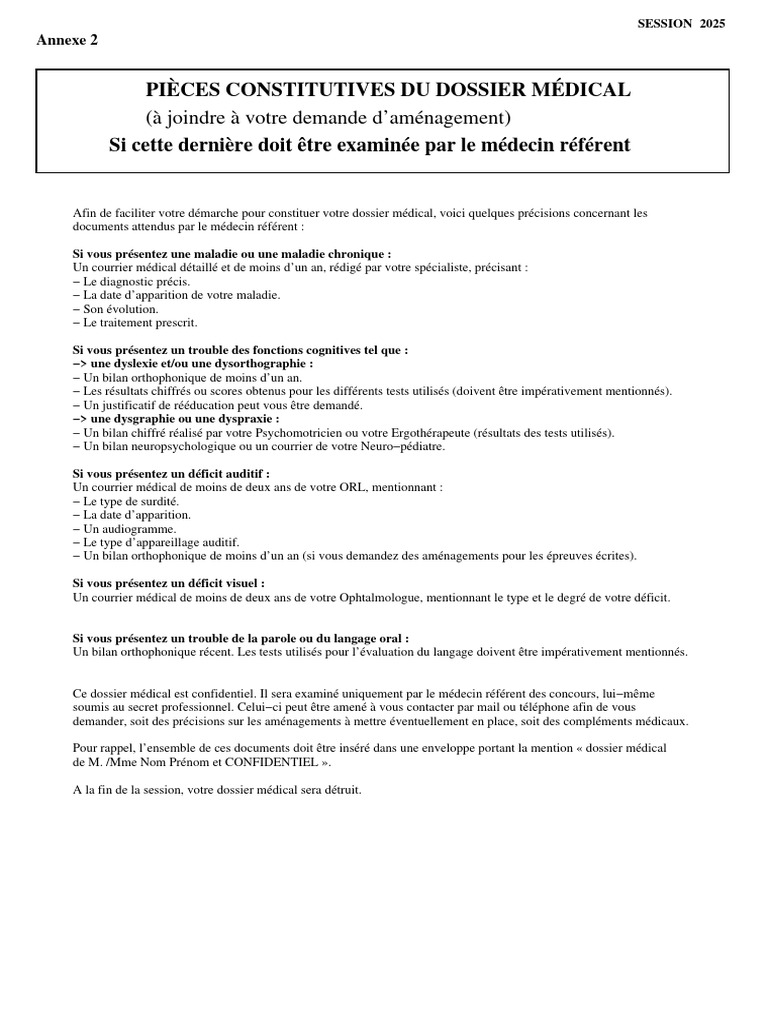 Constitution du Dossier Médical | PDF | Troubles neurologiques ...