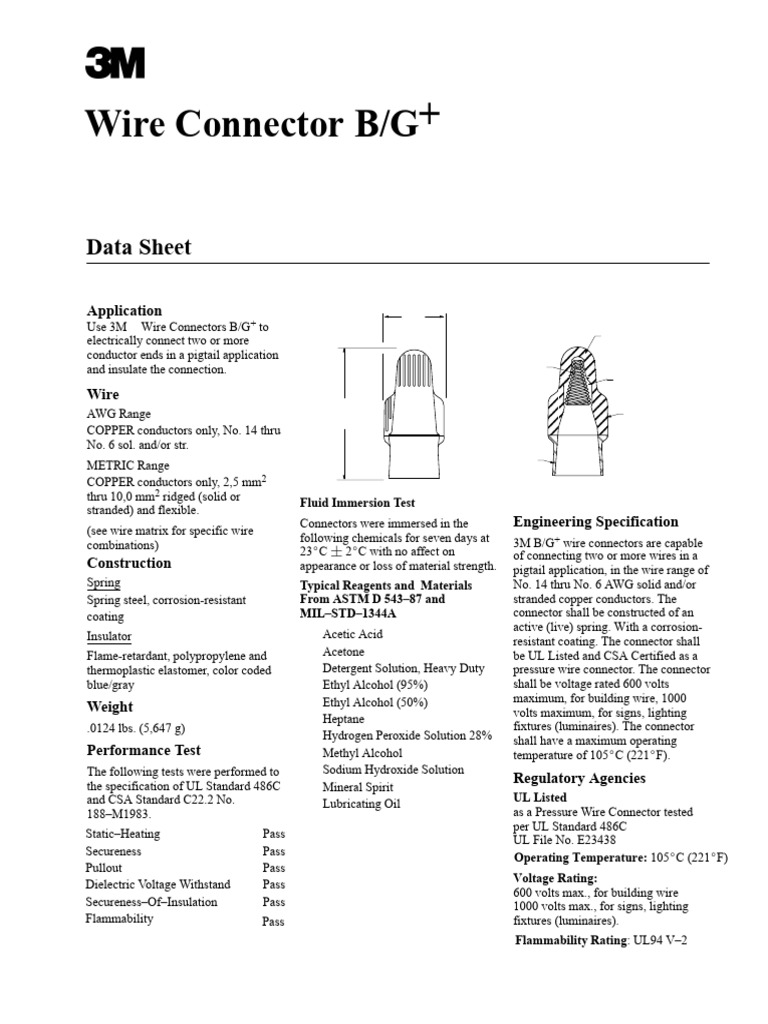 B G Premium Twist Connector Data Sheet 78 8121 1127 2 B | PDF | Electrical Connector | Wire