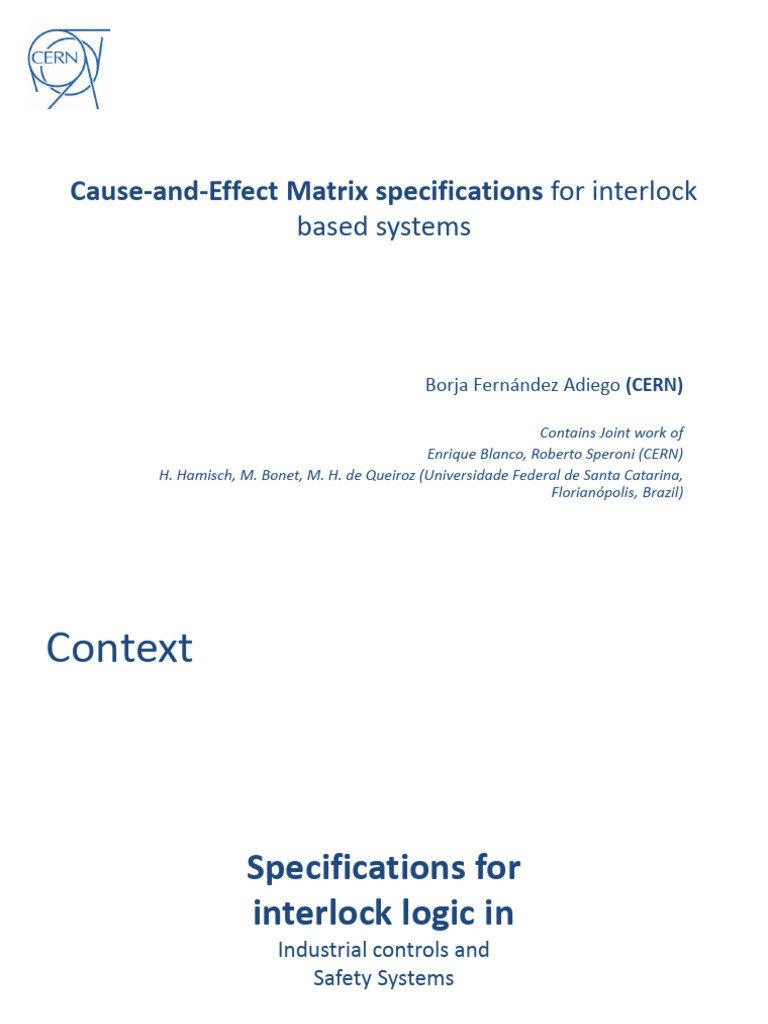 Cause-and-Effect Matrix Specifications For Interlock | PDF | Causality ...