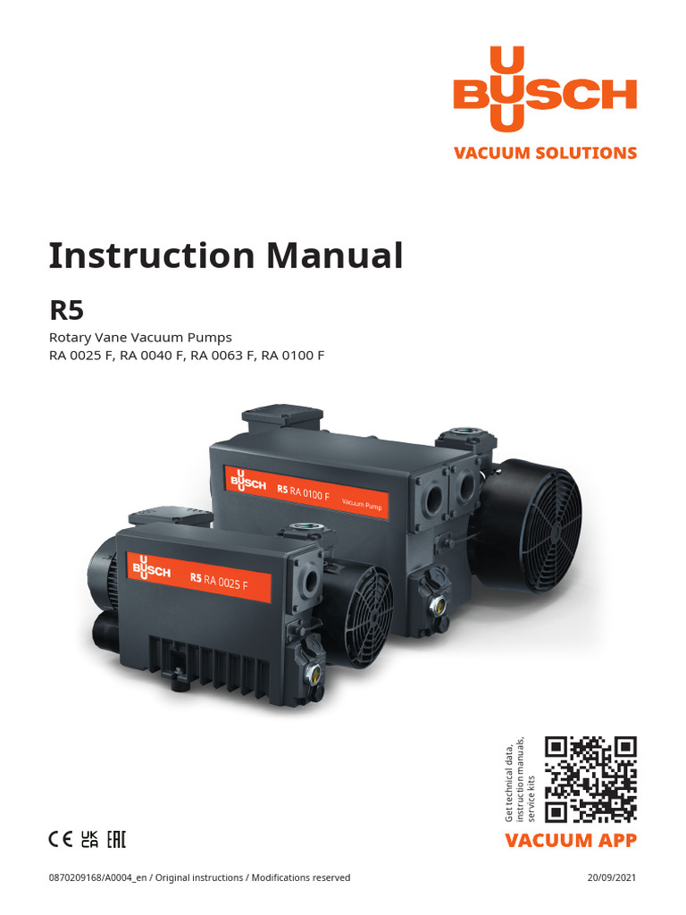 Manual - Busch - RA 0100F | PDF | Pump | Valve
