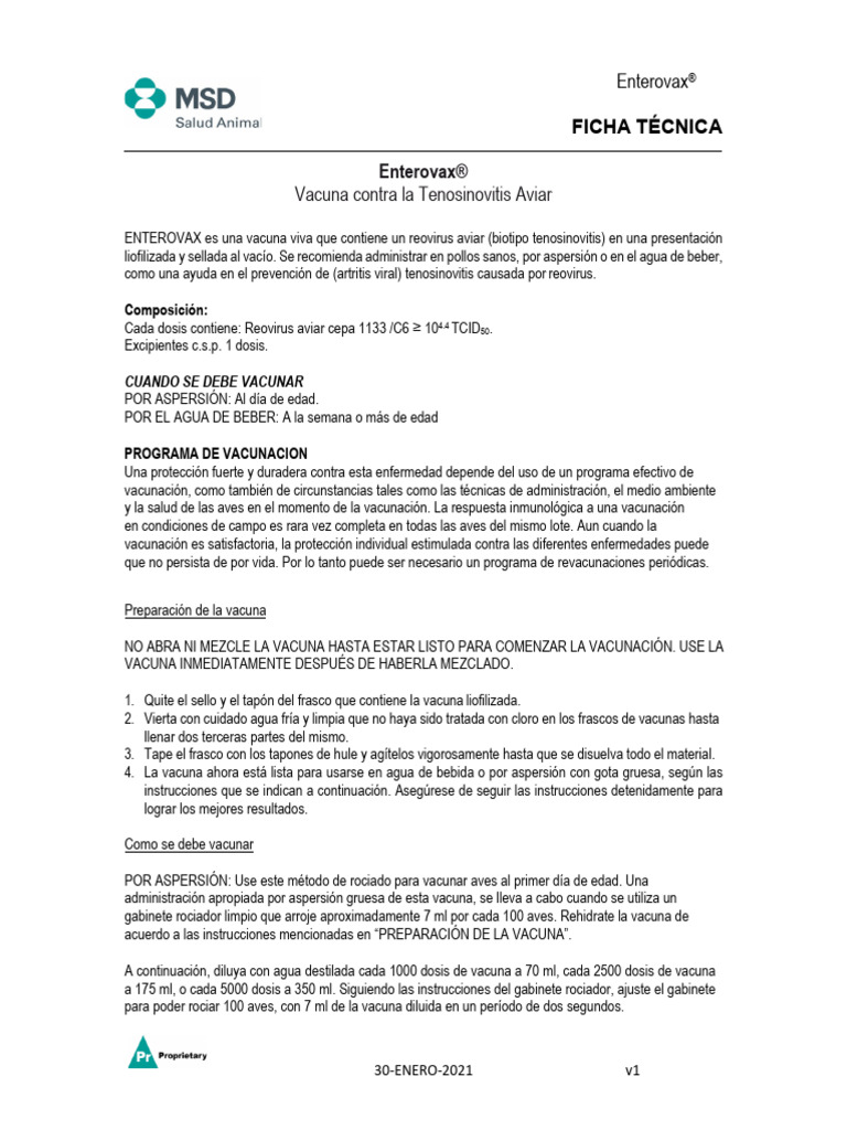 FT Enterovax | PDF | Vacunas | Agua