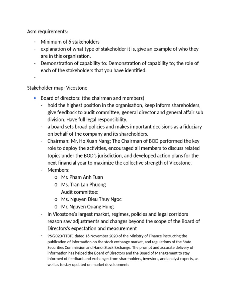Stakeholder Map - Asm 1 PR | PDF | Brand | Employment