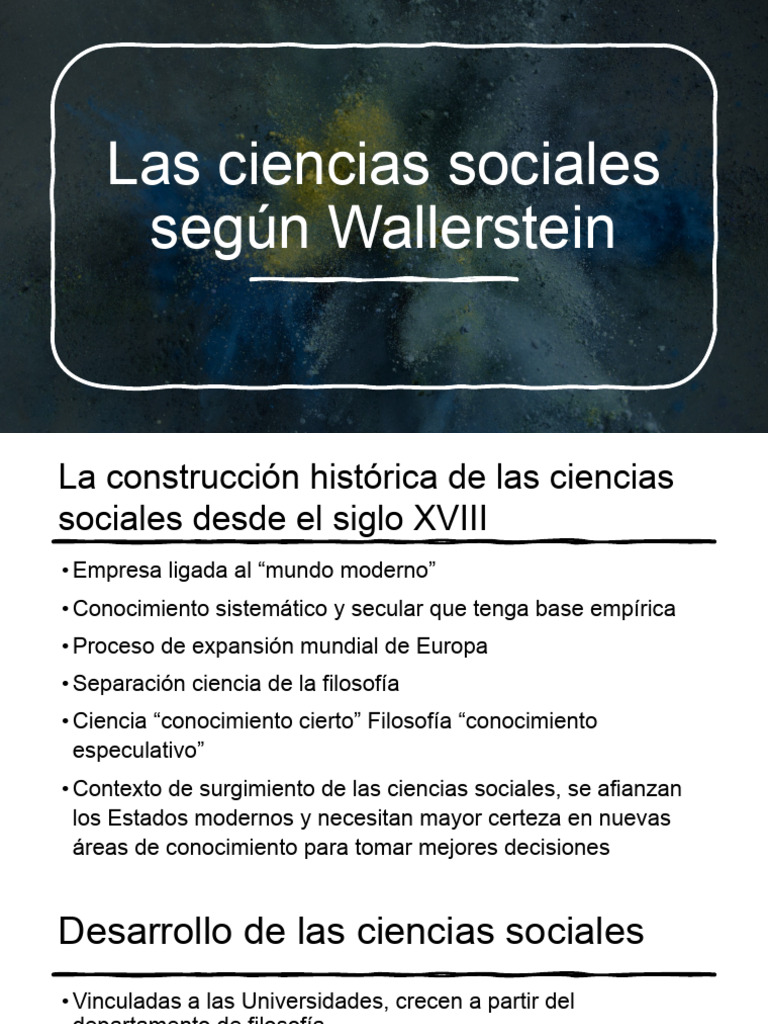 IPC Wallerstein Cap 1 | PDF | Science | Conocimiento
