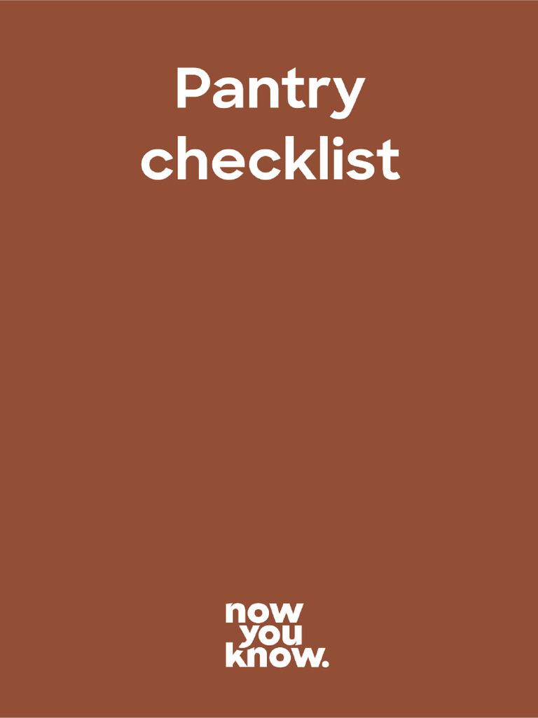 Pantry Checklist | PDF