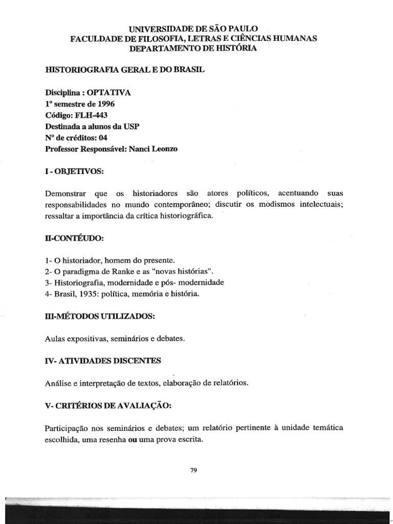 Nanci Leonzo - Historiografia Geral e Do Brasil - 0 | PDF
