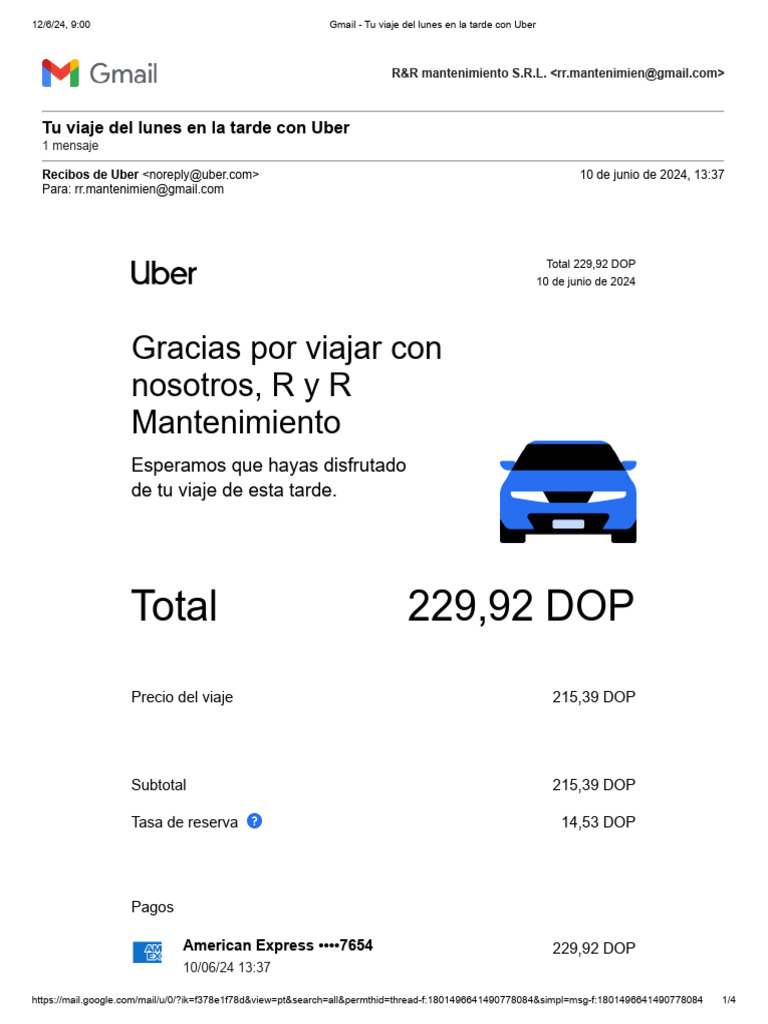 Viaje Uber | PDF