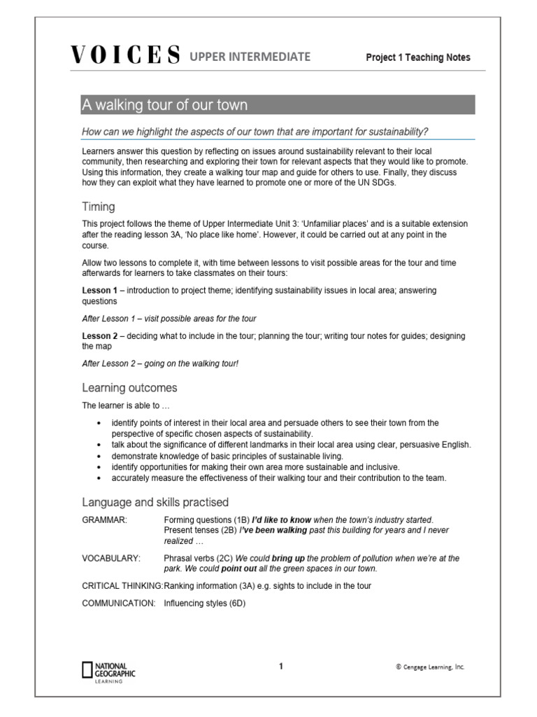 Voices Advanced LessonResources Project Teaching Notes 1 | PDF ...