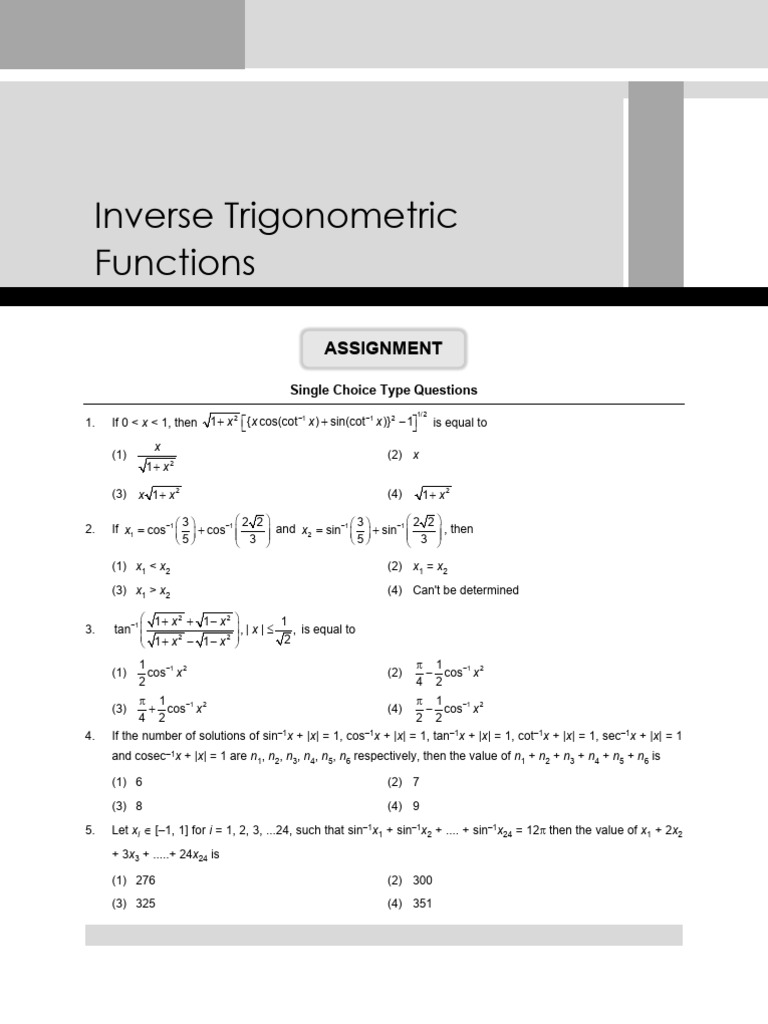 Inverse Trigonometric Functions@Vel | PDF | Trigonometric Functions | Triangle Geometry