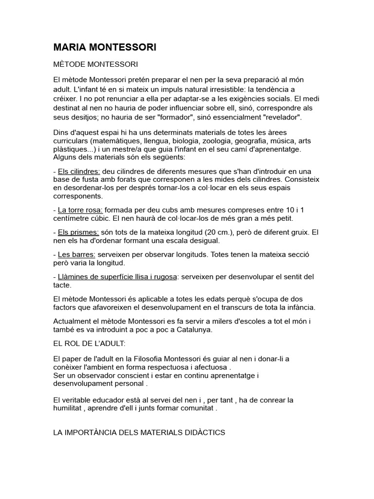 Maria Montessori | PDF