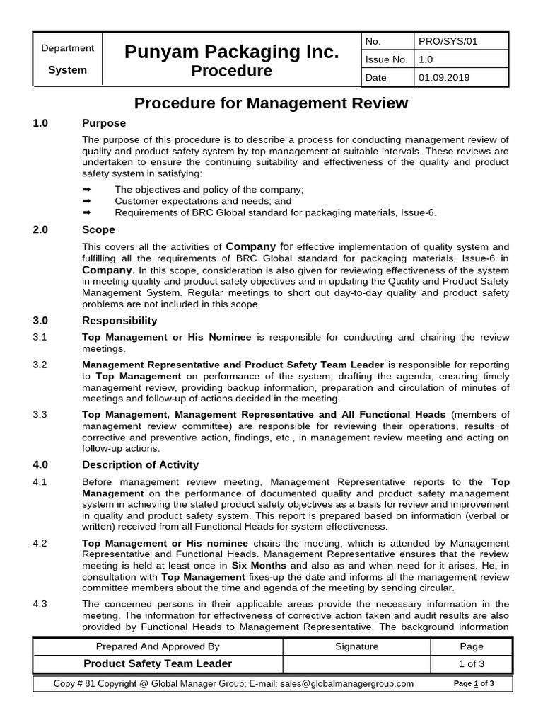 Pro Sys 01 | PDF | Quality Management System | Audit