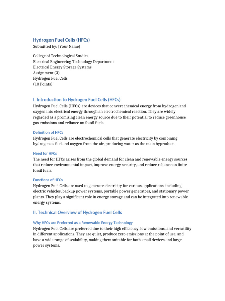Hydrogen Fuel Cells Report | PDF | Fuel Cell | Hydrogen Economy