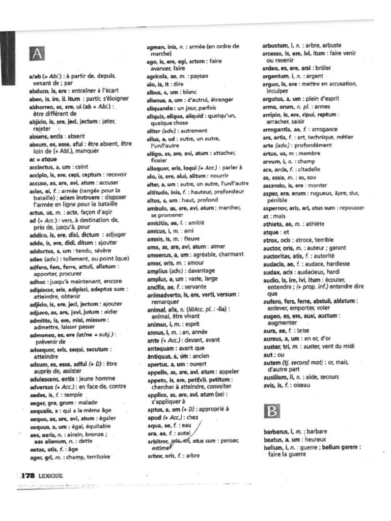 Latin 3e Lexique | PDF